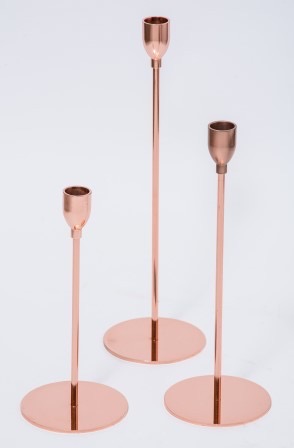 Modern Copper candle sticks - Inspired Hire
